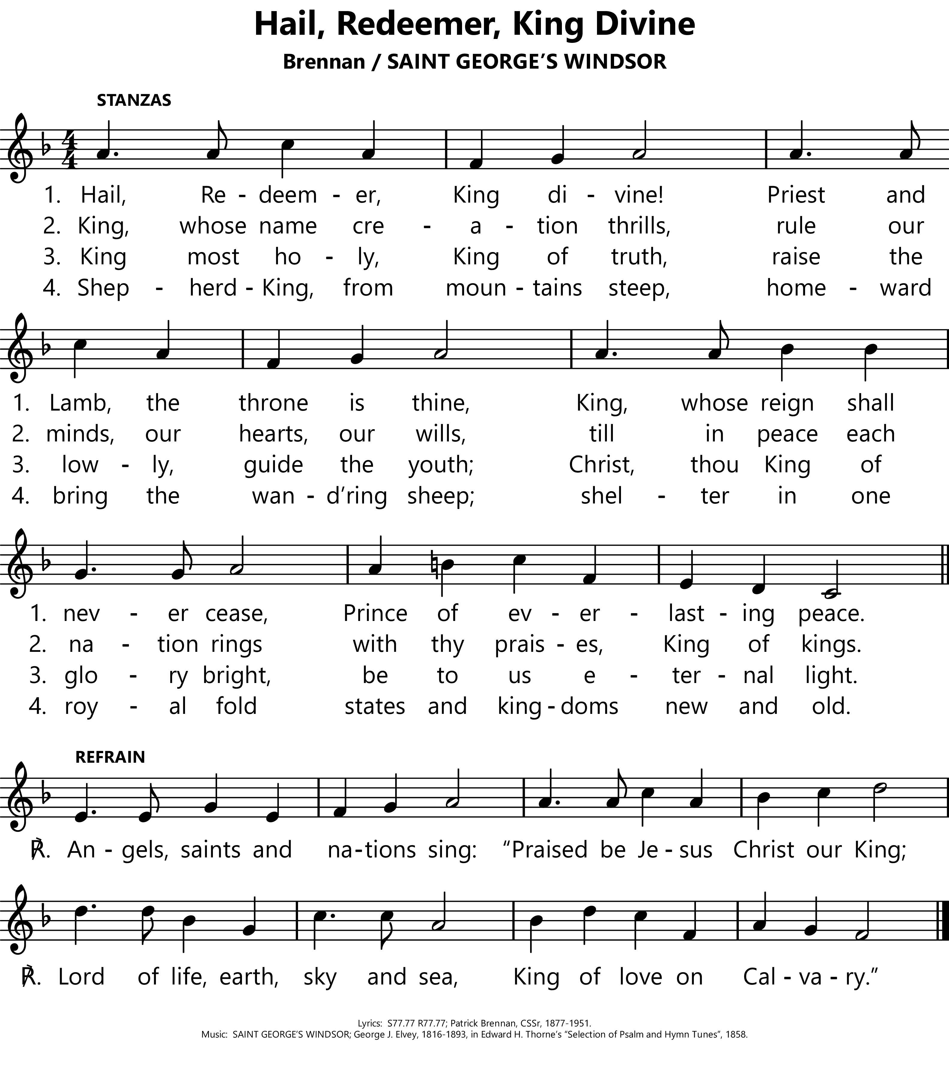 Hail, Redeemer, King Divine [Patrick Brennan]